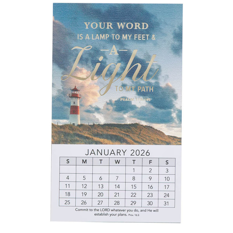 2026 Lamp to My Feet Mini Magnetic Calendar